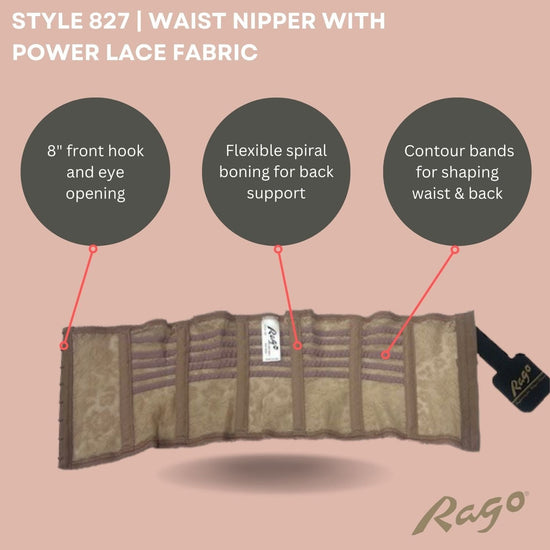 Rago Style 827 Waist Shaper For Women | Lace Waist Trainer