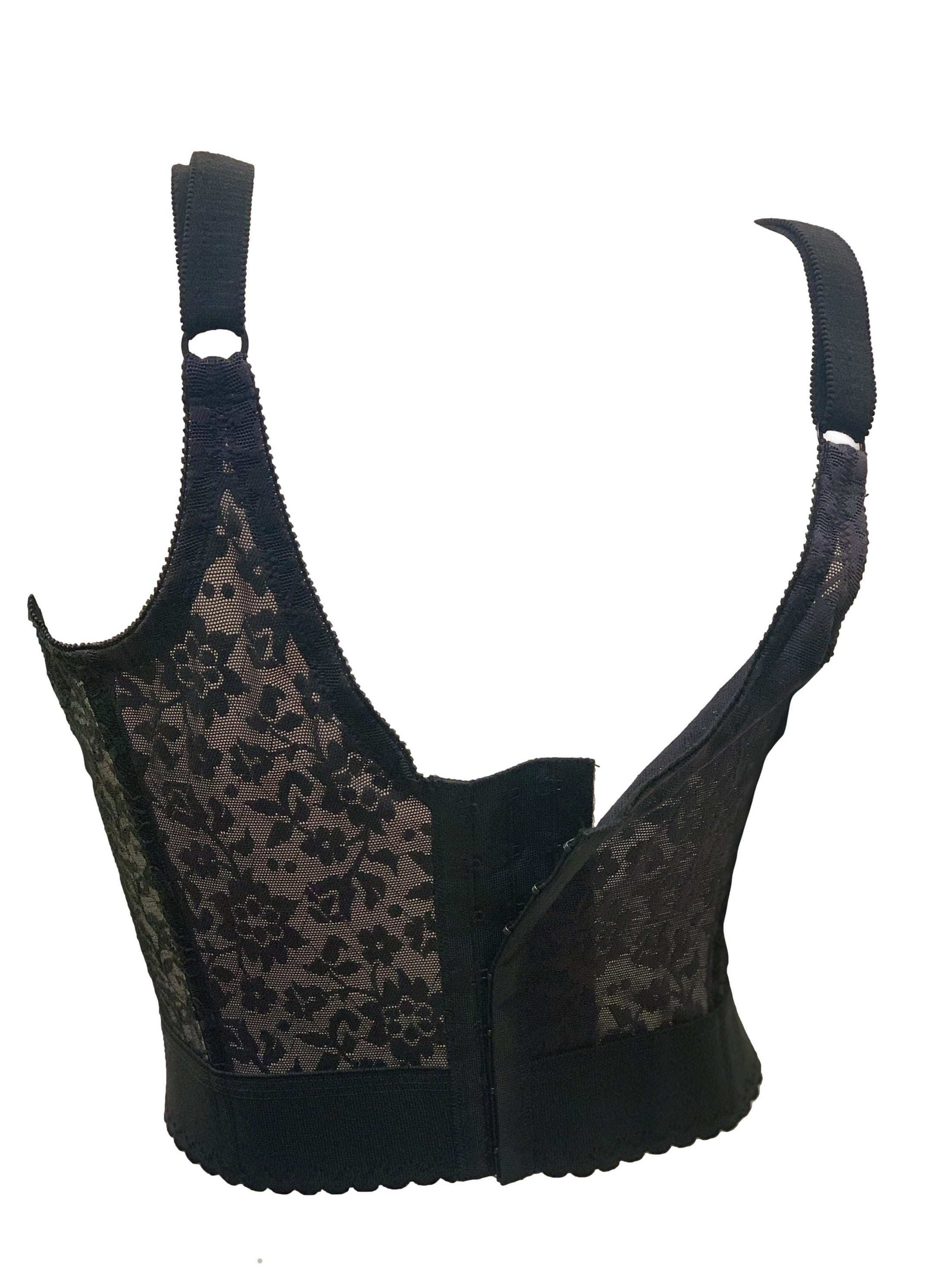 Rago 42202 Long Line Bra - Black and Beige | Long Waisted Bra