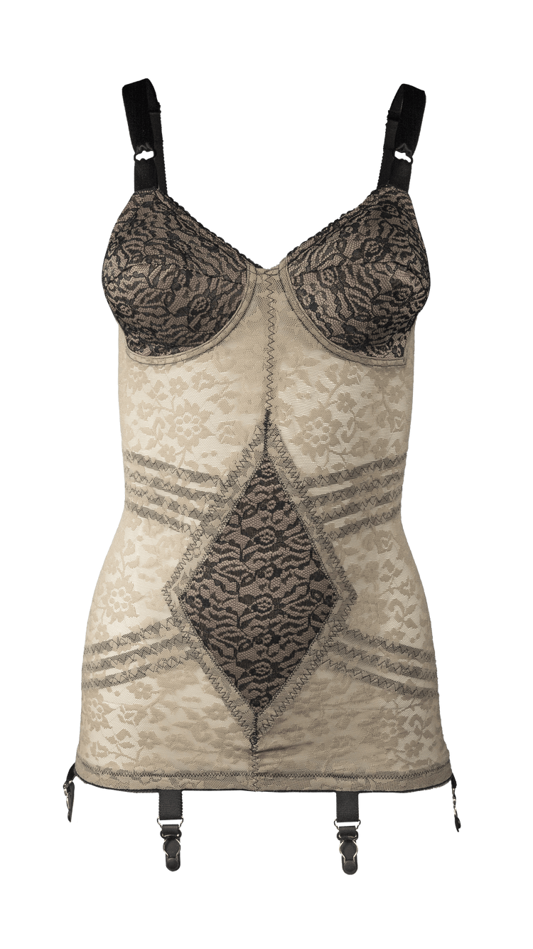 Mocha and Black Lace Firm Body Shaper/Briefer | Rago – Rago Shapewear