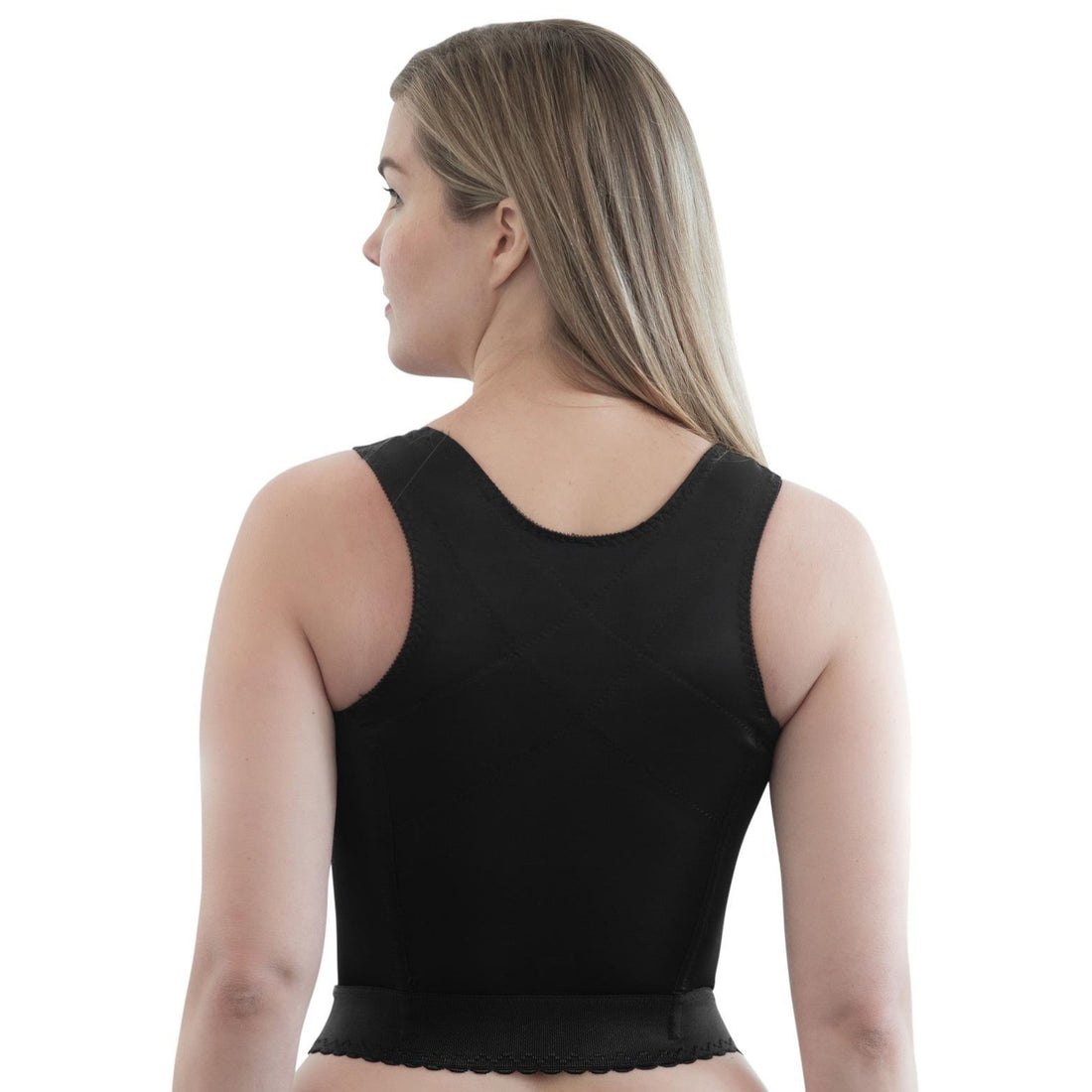 Black Longline Bra | Front Closure Back Support Bra – Rago Shapewear